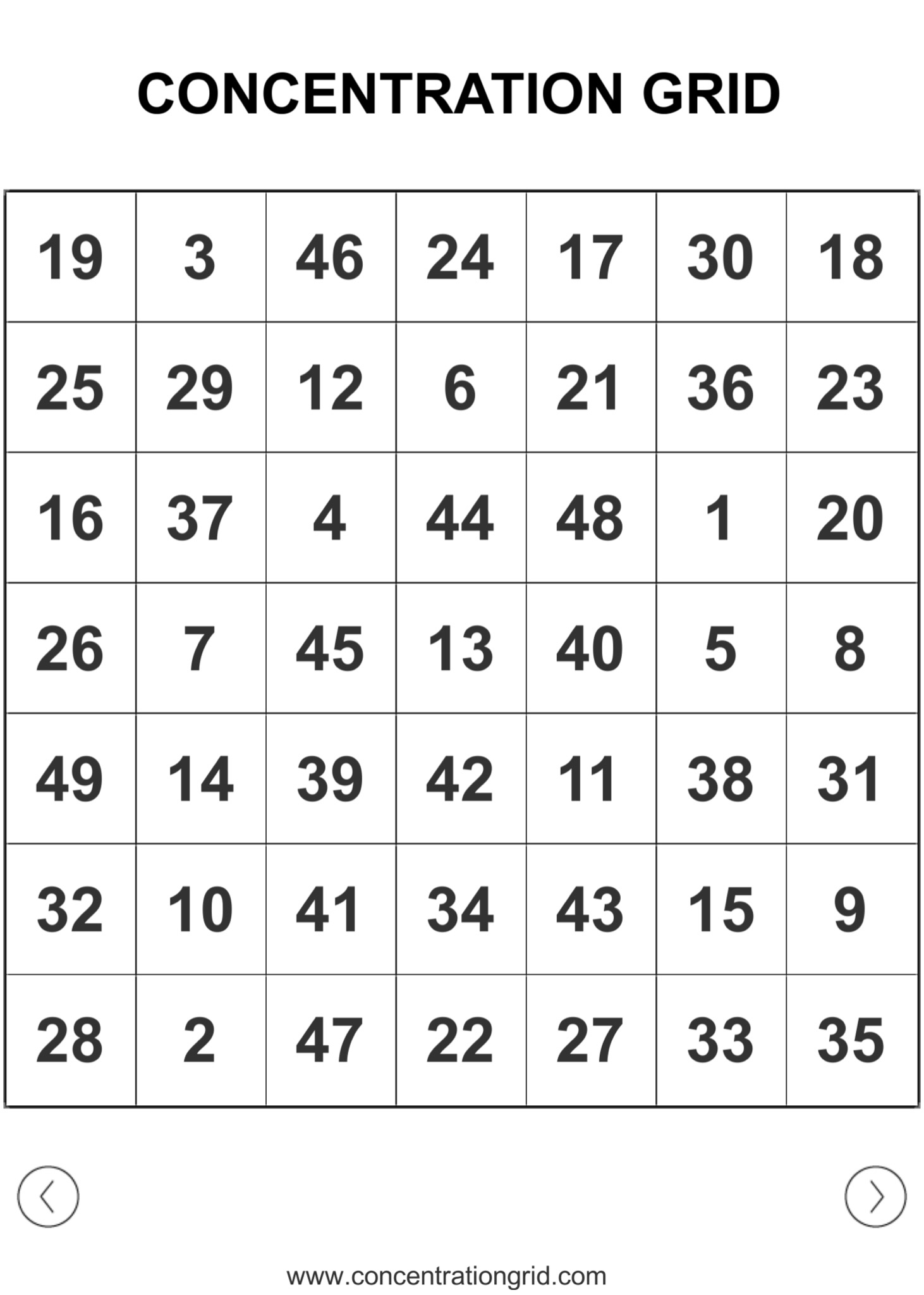 CONCENTRATION GRID APP – EXERCISE FOR ADULT/SENIOR BRAINS (MENTAL ...