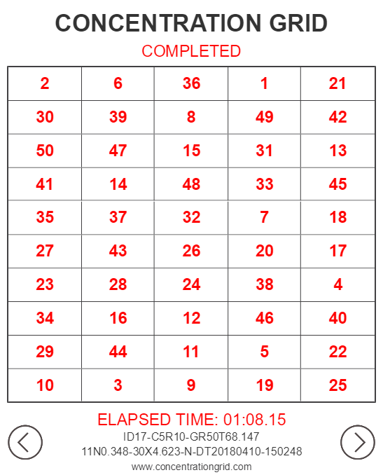 Concentration Grid – CONCENTRATION GRID